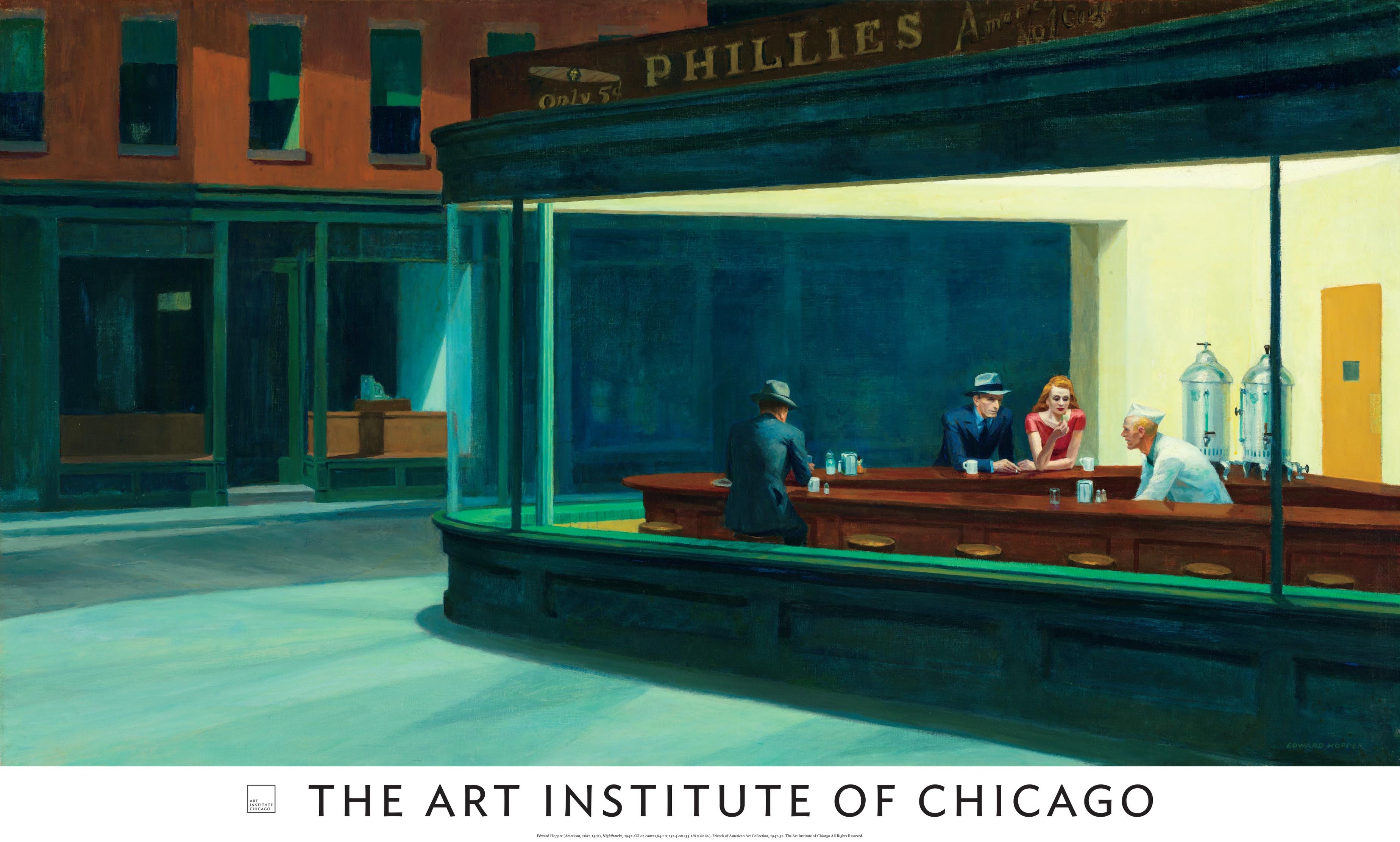 Edward Hopper Nighthawks Poster – The Art Institute of Chicago Museum Shop