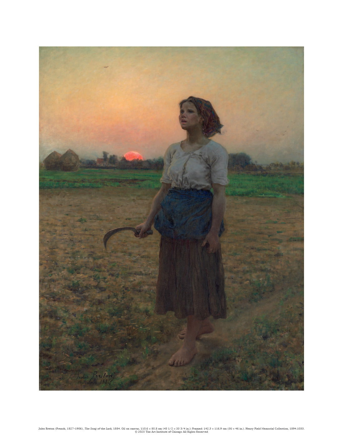 Jules Breton The Song of the Lark Unmatted Print – The Art Institute of ...